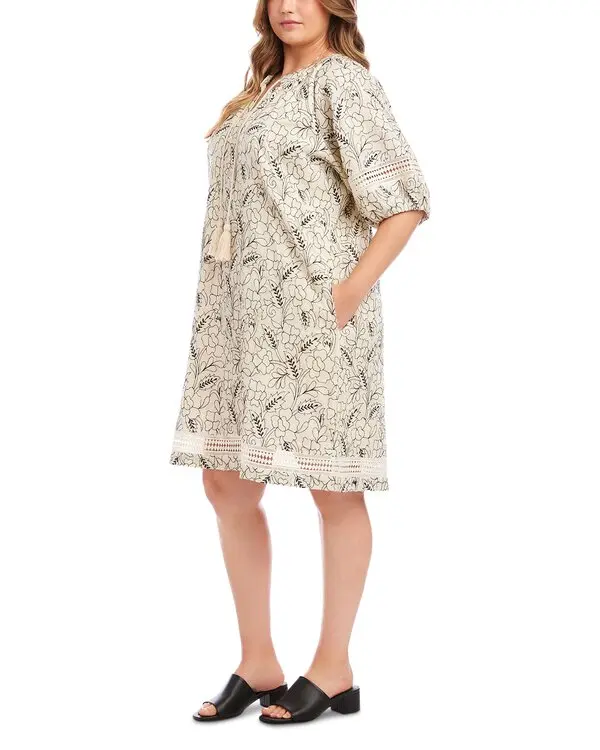 Karen Kane Puff Sleeve Tassel Dress