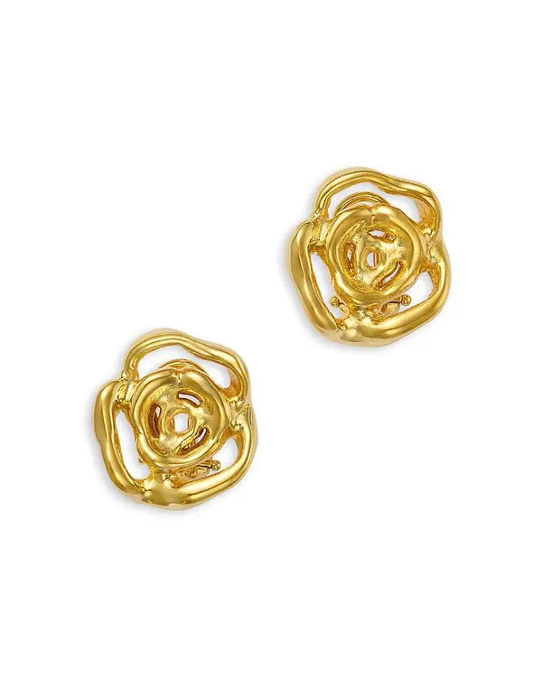 Roberto Coin 18k Yellow Flower Stud Earrings - Gold