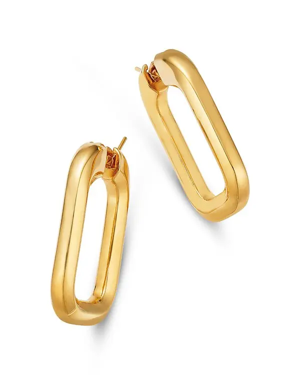 Roberto Coin 18k Yellow Square Hoop Earrings - Gold