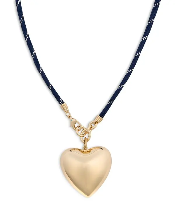 ROXANNE ASSOULIN Heart Pendant Necklace - Navy