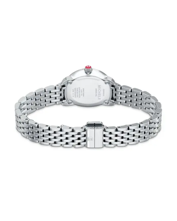 Michele Serein Oval Diamond Stainless Steel Watch - Mop/silver