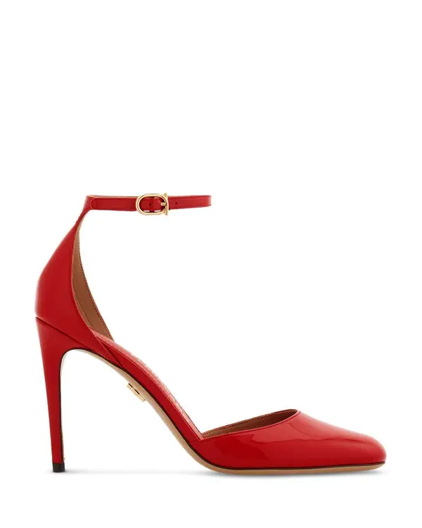 FERRAGAMO Leather Stiletto Pumps - Flame Red