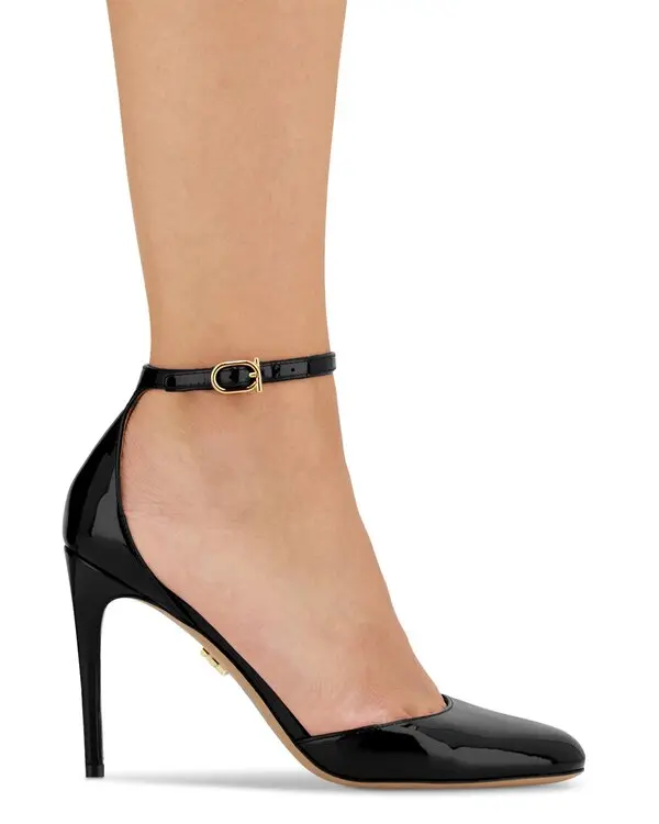 FERRAGAMO Leather Stiletto Pumps - Nero