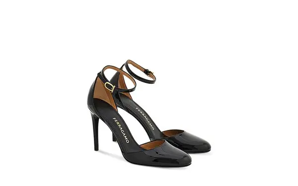 FERRAGAMO Leather Stiletto Pumps - Nero