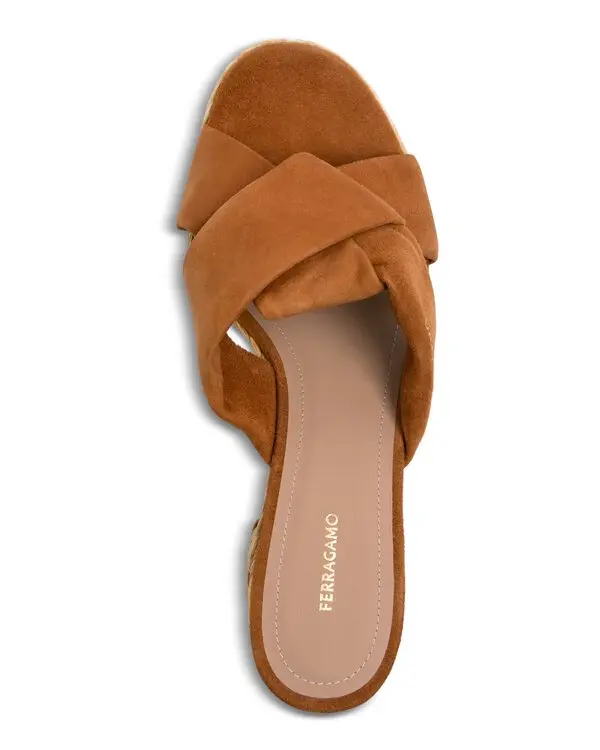 FERRAGAMO Douglas Espadrille Sandals - Cognac