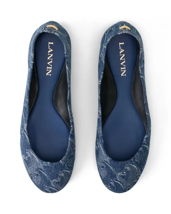 LANVIN Lunar Year Ballerina Flat In Denim - Blue
