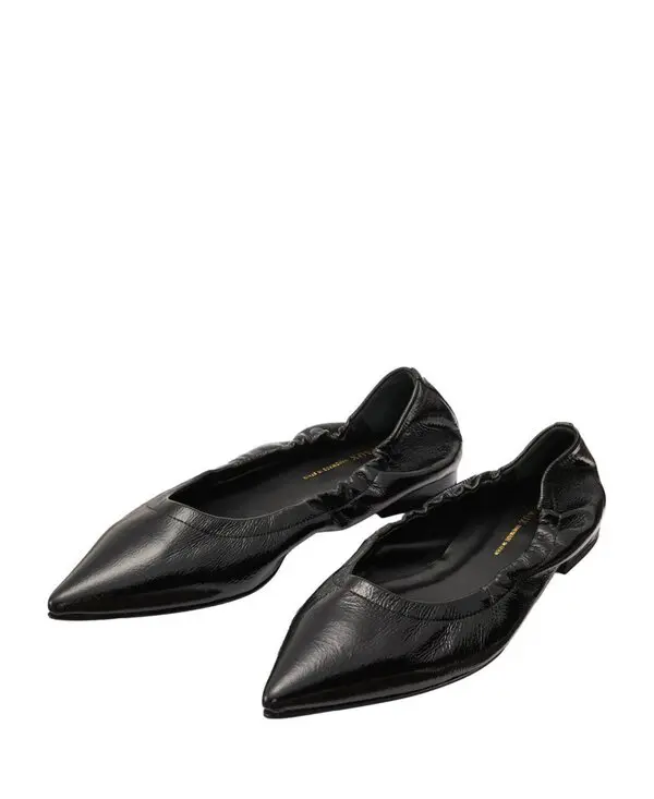 MARGAUX LONNBERG The Roma Flats - Black Crinkle Patent