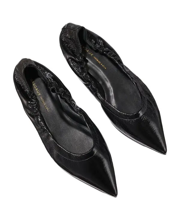 MARGAUX LONNBERG The Roma Flats - Black Crinkle Patent