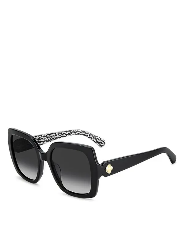 Kate Spade New York Amaya 55mm Square Sunglasses - Black Pattern Black