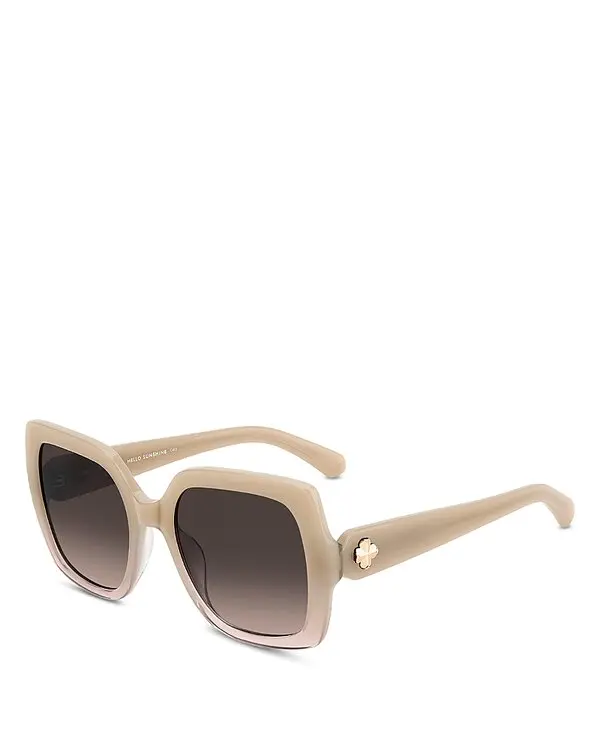 Kate Spade New York Amaya Square Sunglasses, 55mm - Brown Shaded Beige