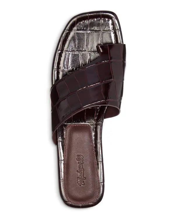 Madewell Maycie Croc Embossed Slides