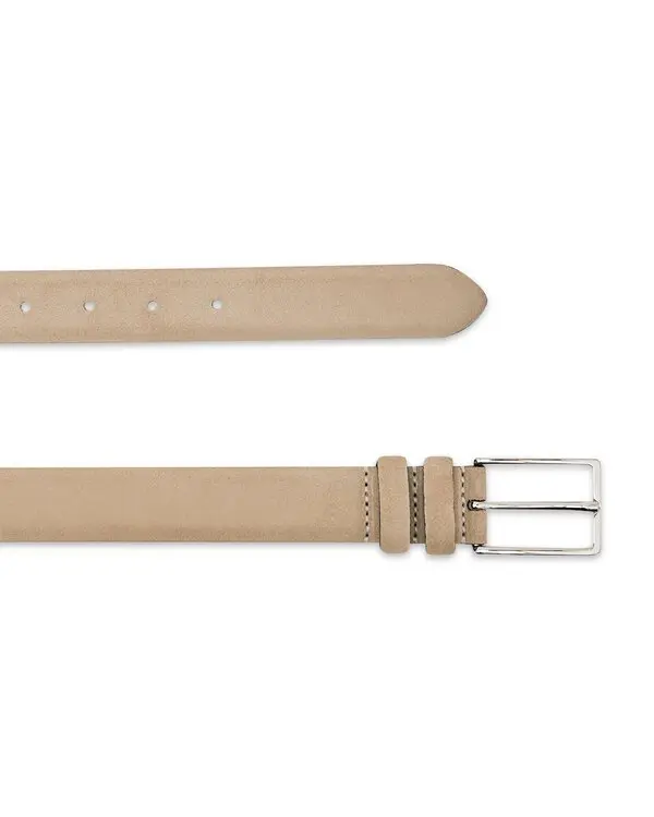 REISS Dante Leather Belt - Stone