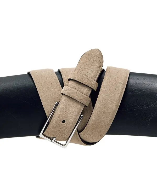 REISS Dante Leather Belt - Stone