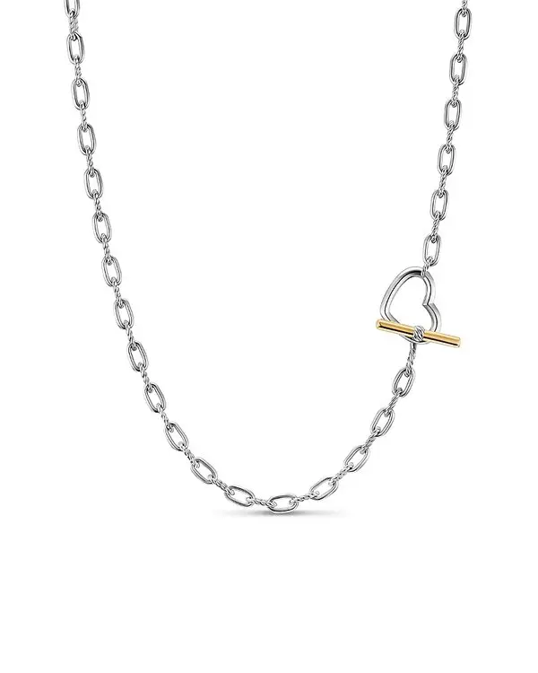 David Yurman Dy Madison Heart Toggle Chain Necklace - Gold/silver
