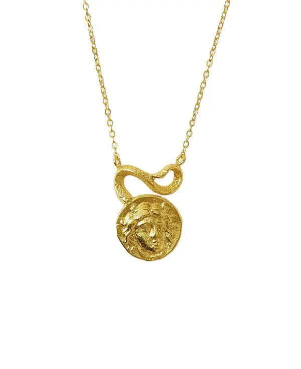 OTTOMAN HANDS Gorgon Medusa Pendant Necklace - Gold