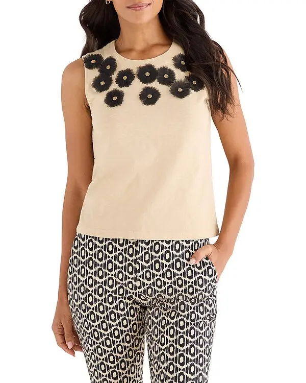 NIC+ZOE Organza Applique Tank Top