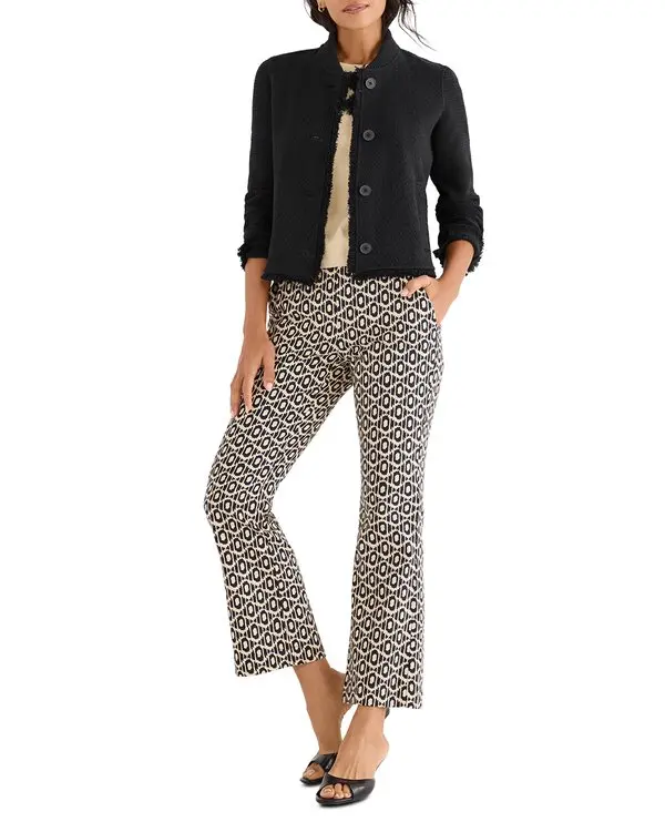 NIC+ZOE Lacy Diamonds Plaza Demi Bootcut Pants - Black Multi