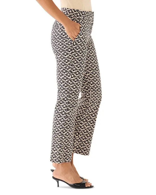 NIC+ZOE Lacy Diamonds Plaza Demi Bootcut Pants - Black Multi