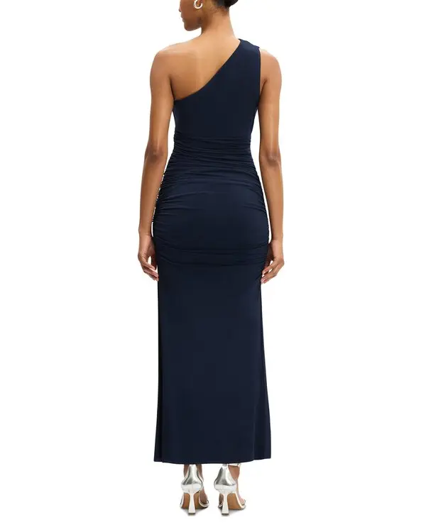 Herve Leger One-shoulder Ruched Jersey Midi Dress