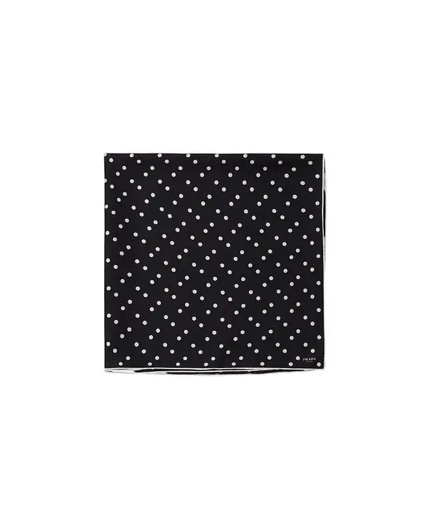 Prada Printed Silk Twill Scarf 90x90 - Black