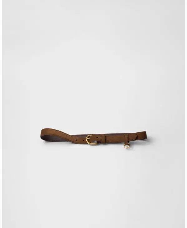 Prada Suede Belt - Brown