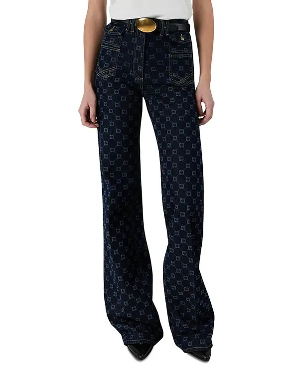 Gerard Darel Anna High Rise Flared Jeans - Blue