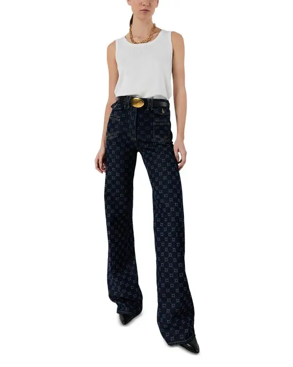 Gerard Darel Anna High Rise Flared Jeans - Blue