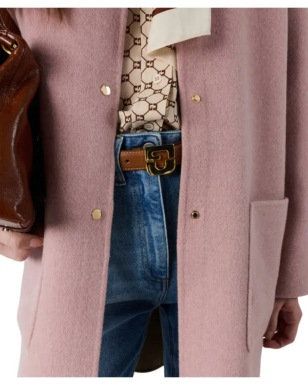 Gerard Darel Precilia Wool Snap Front Jacket - Pink