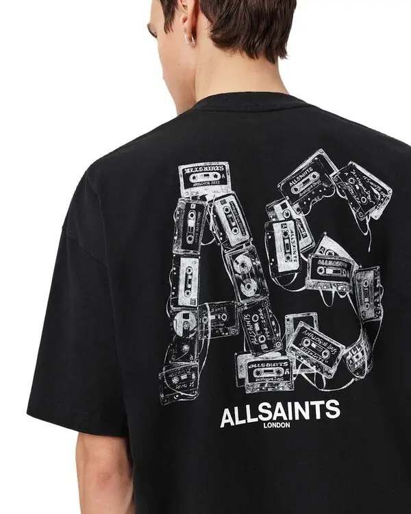ALLSAINTS Logo Graphic Oversized Tee - Jet Black