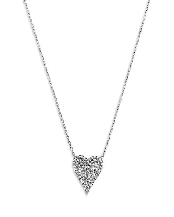 Bloomingdale'S Diamond Heart Pendant Necklace - White