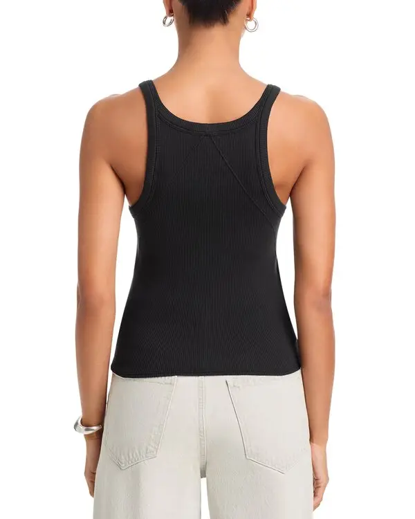 Rag & Bone The Essential Rib Wide String Tank Top - Black