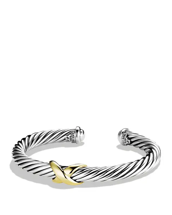 David Yurman Classic Cable Station Bracelet - Gold/silver