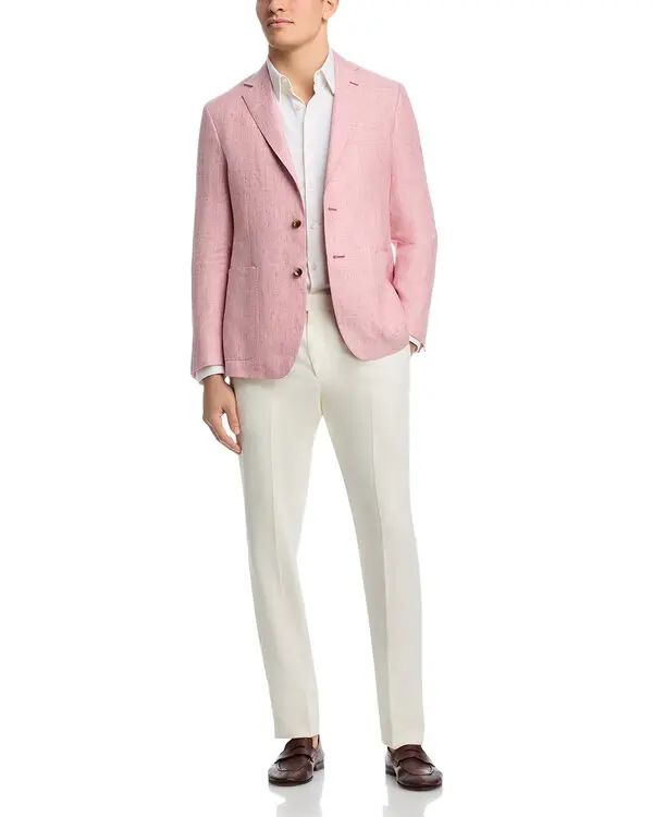 Bloomingdale'S Linen Melange Regular Fit Jacket - Coral