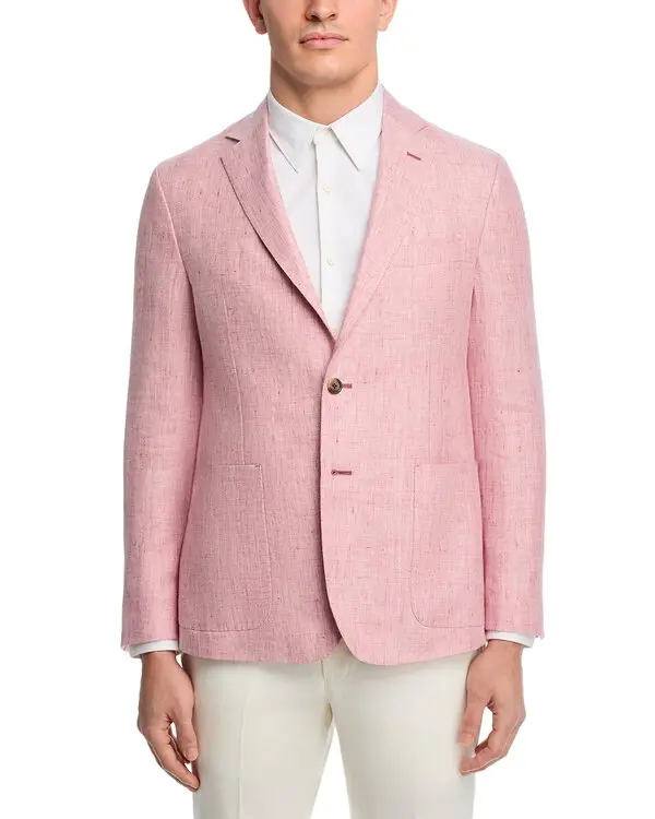 Bloomingdale'S Linen Melange Regular Fit Jacket - Coral