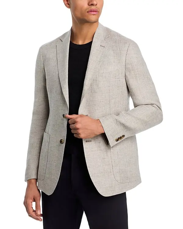 Bloomingdale'S Linen Melange Regular Fit Jacket - Oatmeal