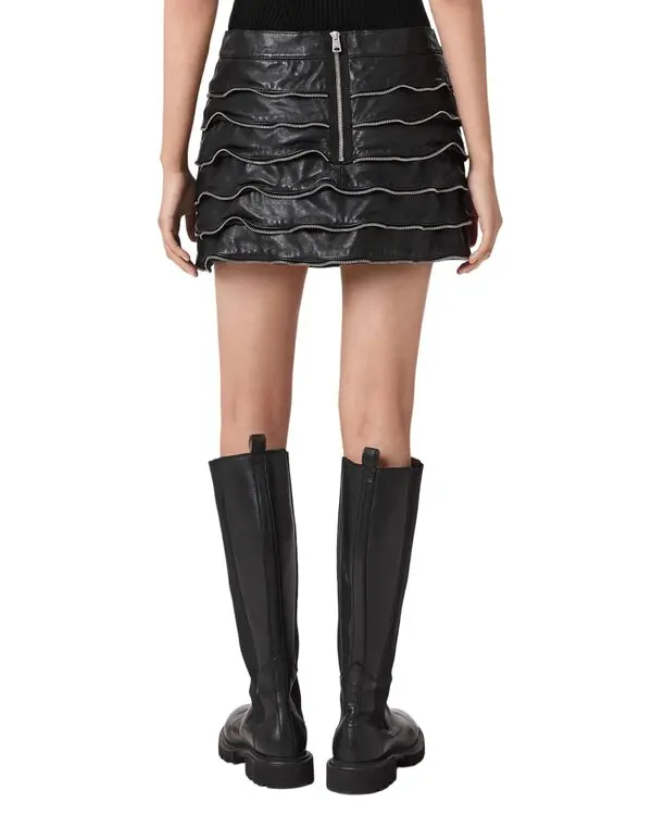 ALLSAINTS Emara Lea Leather Mini Skirt