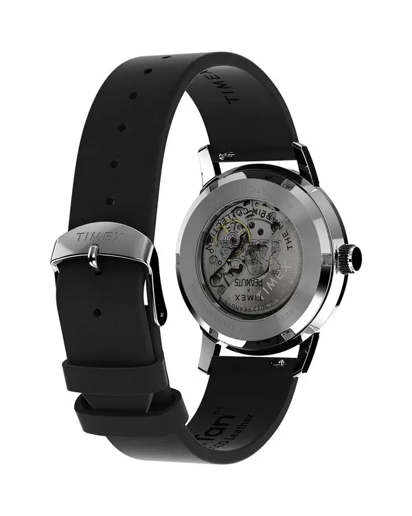 Timex® X Peanuts Marlin Automatic Leather Strap Watch, 40mm