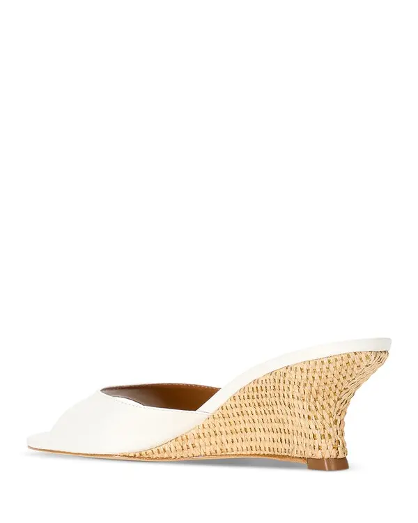 Staud Brigitte Leather Wedge Sandals - Paper Natural