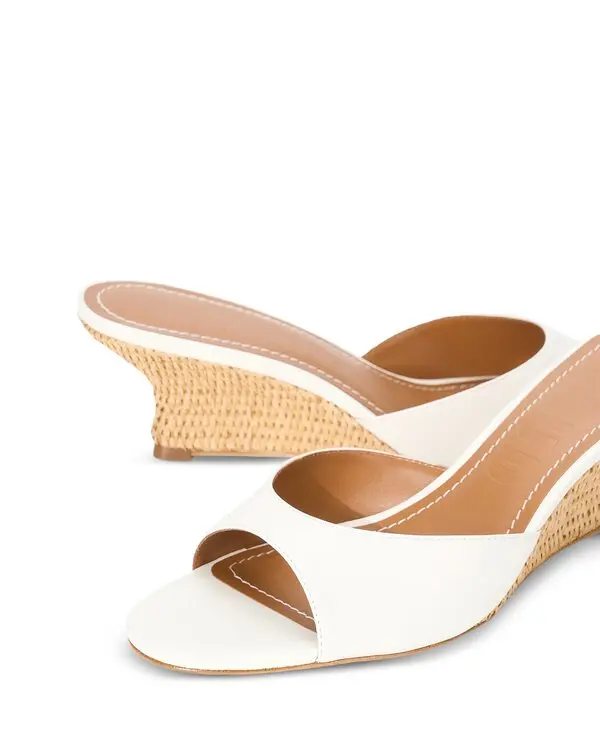 Staud Brigitte Leather Wedge Sandals - Paper Natural