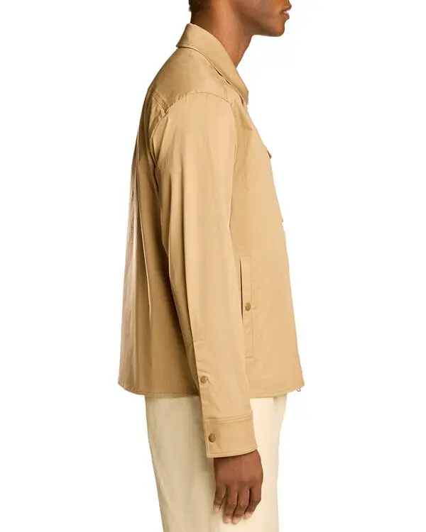 Moncler Cotton-blend Gabardine Shirt Jacket - Cognac