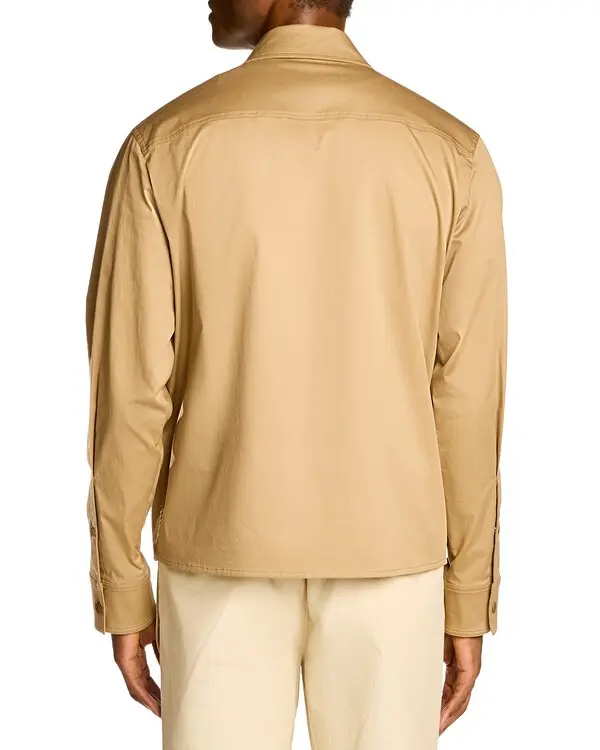 Moncler Cotton-blend Gabardine Shirt Jacket - Cognac