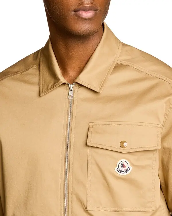 Moncler Cotton-blend Gabardine Shirt Jacket - Cognac