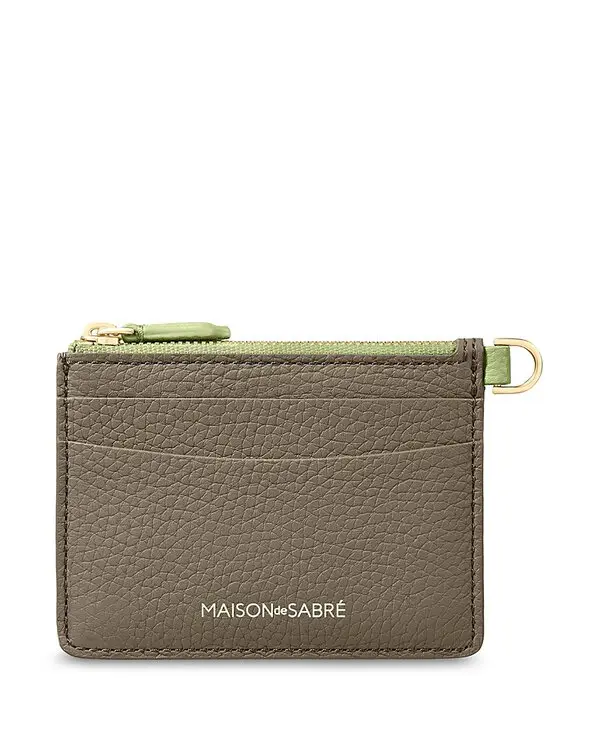 MAISON DE SABRE Leather Zipped Card Pouch - Cashmere Matcha