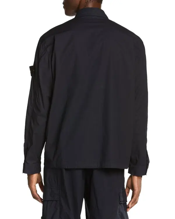 Stone Island Snap Long Sleeve Shirt - Navy Blue