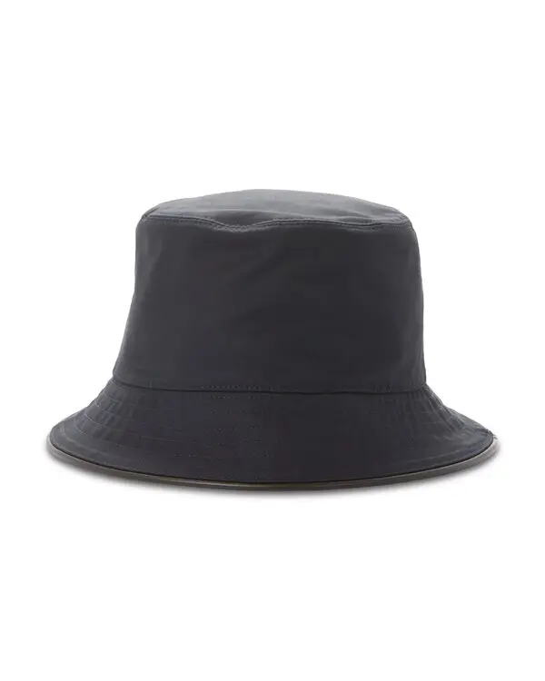 Moncler Logo Cotton Blend Bucket Hat - Navy