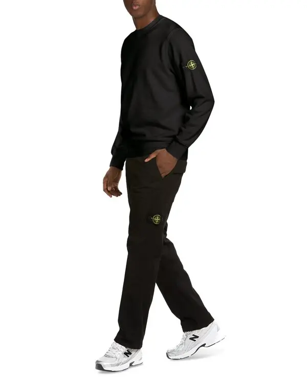 Stone Island Cotton Crew Neck Sweatshirt - Black