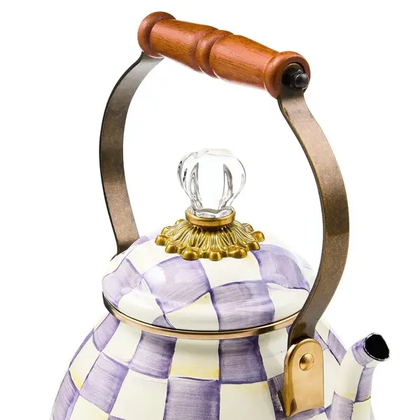 MACKENZIE-CHILDS Check 2 Quart Tea Kettle - Violet