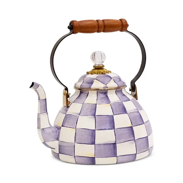 MACKENZIE-CHILDS Check 3 Quart Tea Kettle - Violet