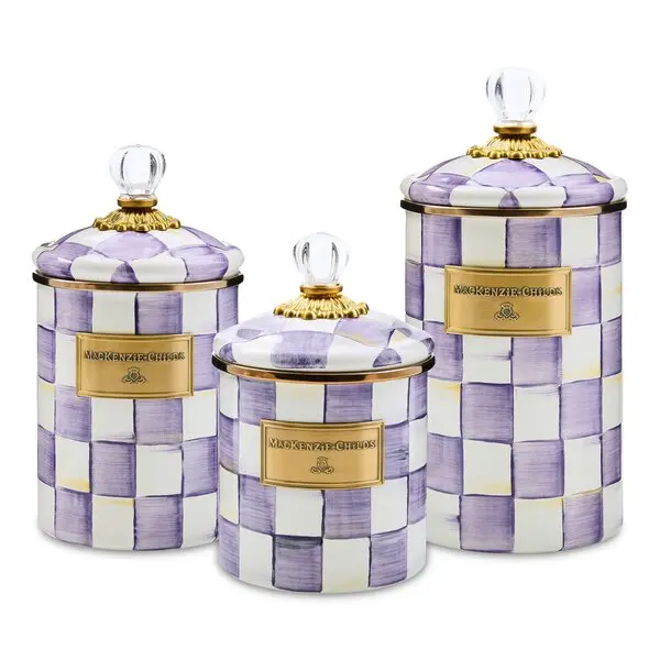 MACKENZIE-CHILDS Check Small Canister - Violet
