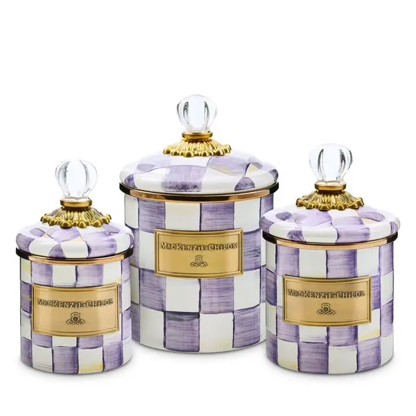 MACKENZIE-CHILDS Check Small Canister - Violet